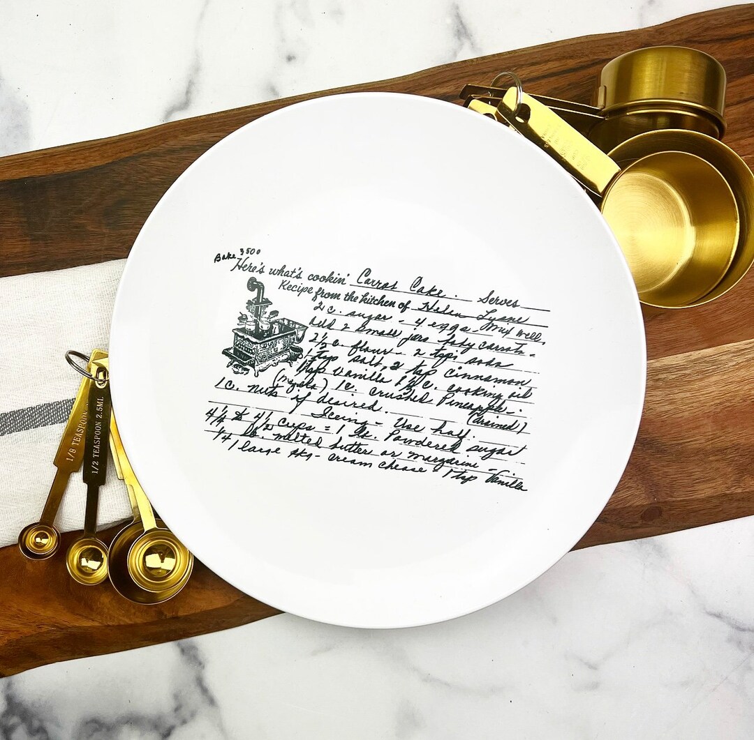 Recipe Platter With Your Custom Recipe, Photo, Invitation, Logo or ...