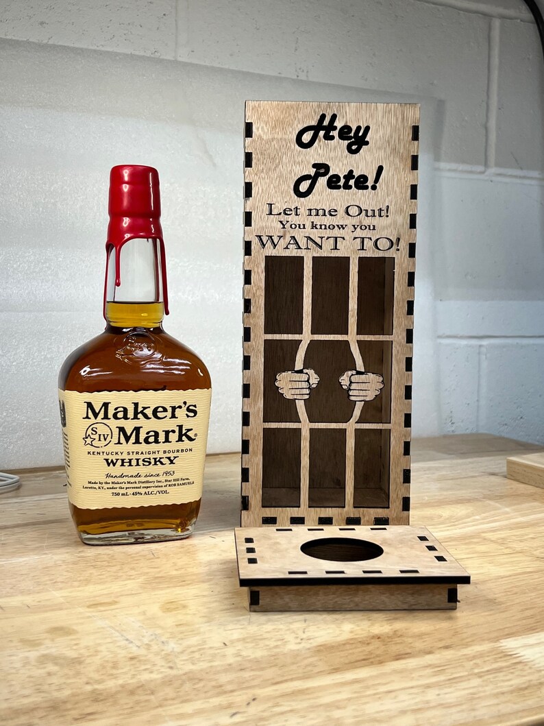 Whiskey Bottle Gift Box Bourbon Bottle Display Wood Gift - Etsy