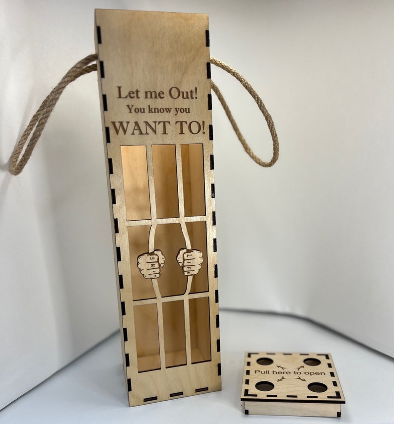 Let Me Out, You Know You Want To Fun Wine Gift Box Gift Box Wood Wine ...