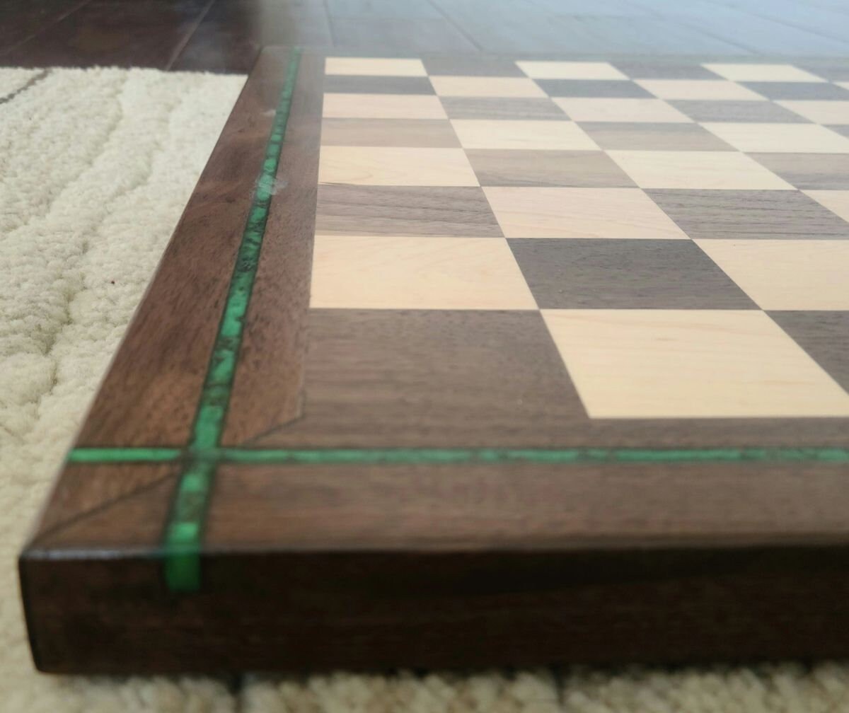 Chess Board With Sawdust-resin Inlay - Etsy