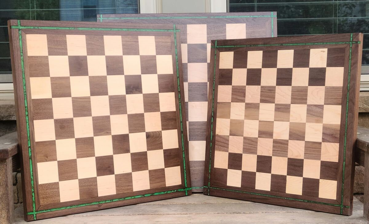 Chess Board With Sawdust-resin Inlay - Etsy