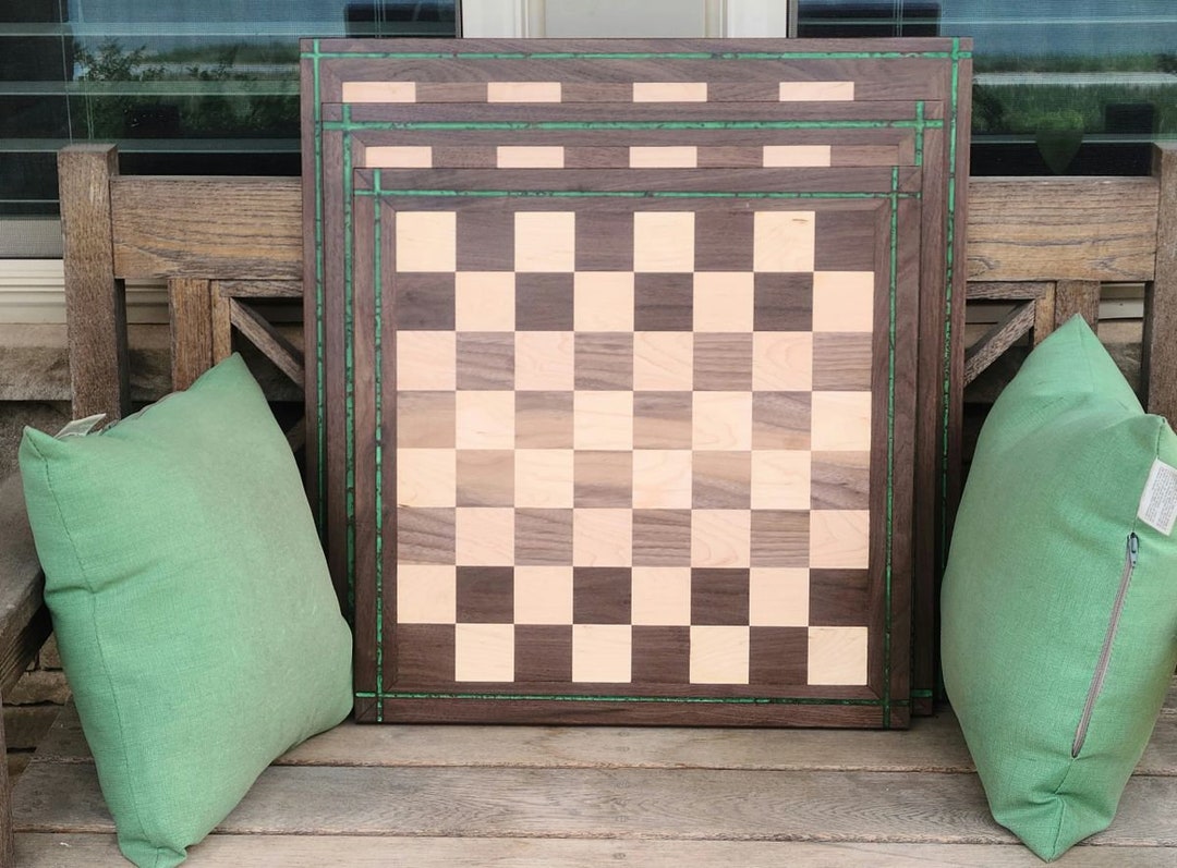Chess Board With Sawdust-resin Inlay - Etsy