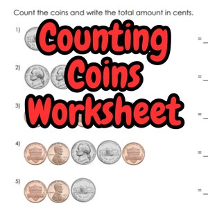 Coin Counting Worksheets Bundle School Assignments Printable Instant ...