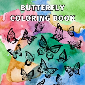 50 Butterfly Coloring Book Pages Bundle Instant Digital Download ...