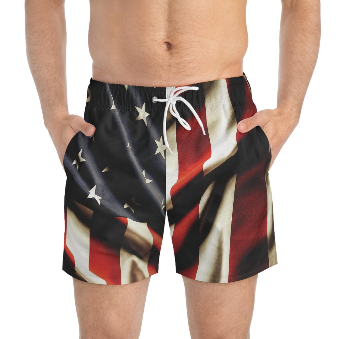 Wavin' American Flag Shorts Swim Trunks (AOP) - Etsy