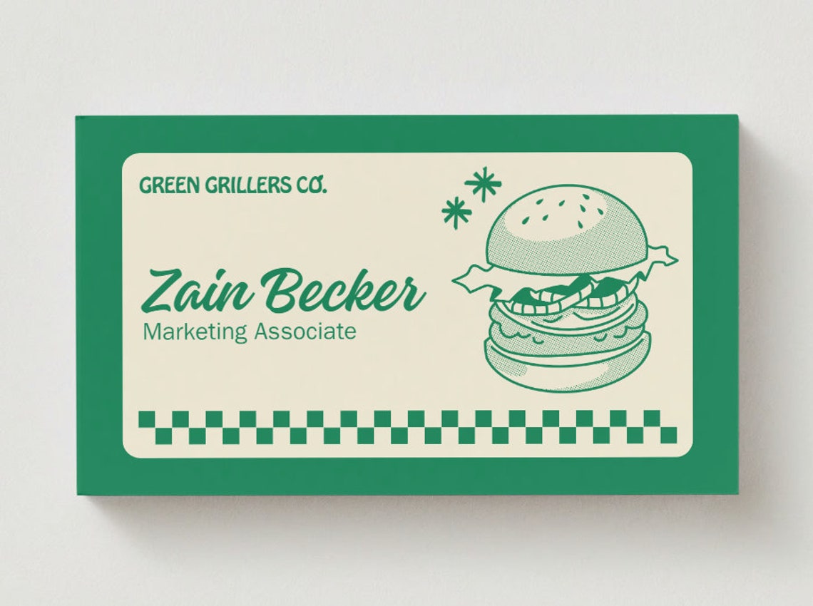 Food & Restaurant Business Card Template, QR Code, Editable Double ...