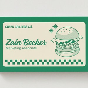 Food & Restaurant Business Card Template, QR Code, Editable Double ...