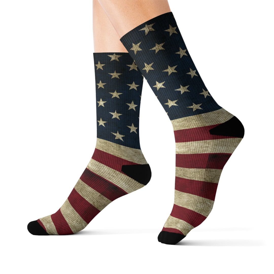 Vintage Distressed American Flag Sublimation Socks - Etsy