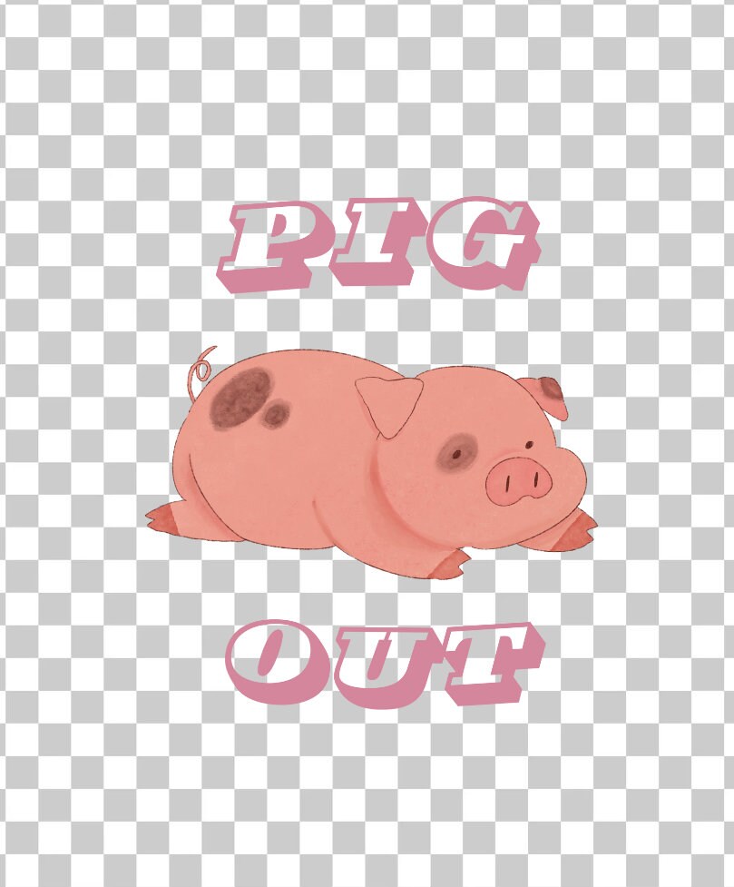 Pig Out Graphic Digital Download Image, Transparent Background SVG ...