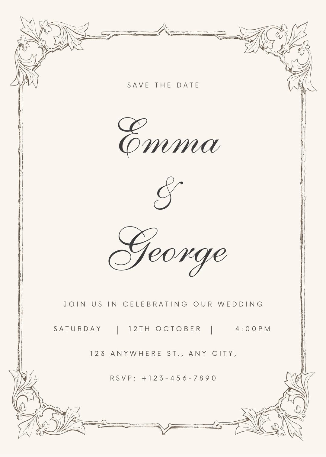 Wedding Invitation Template, Editable, Digital Download, Professional ...
