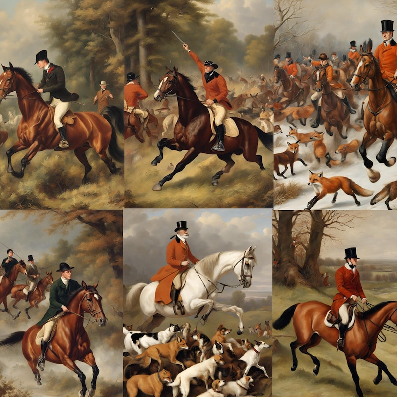 Fox Hunt Painting - Etsy