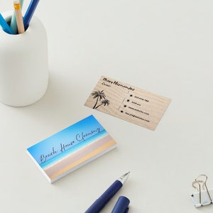 Beach Business Card Template, Editable, Double Sided, Digital Download ...