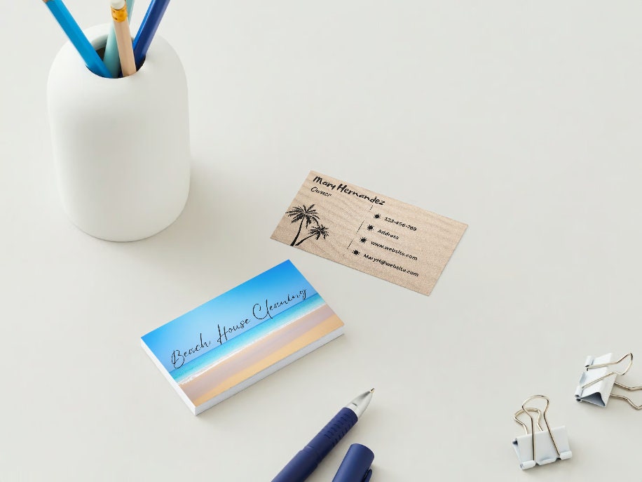 Beach Business Card Template, Editable, Double Sided, Digital Download ...