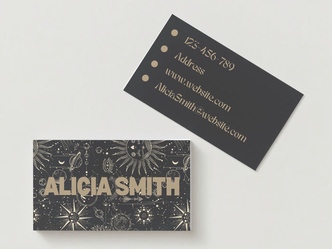 Astrology Business Card Template, Editable, Double Sided, Digital ...