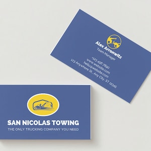 Tow Truck Business Card Template, Editable, Double Sided, Digital ...