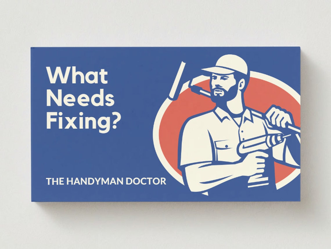 Handyman Business Card Template, Editable, Double Sided, Digital ...