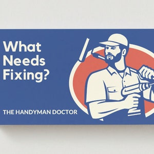 Handyman Business Card Template, Editable, Double Sided, Digital ...