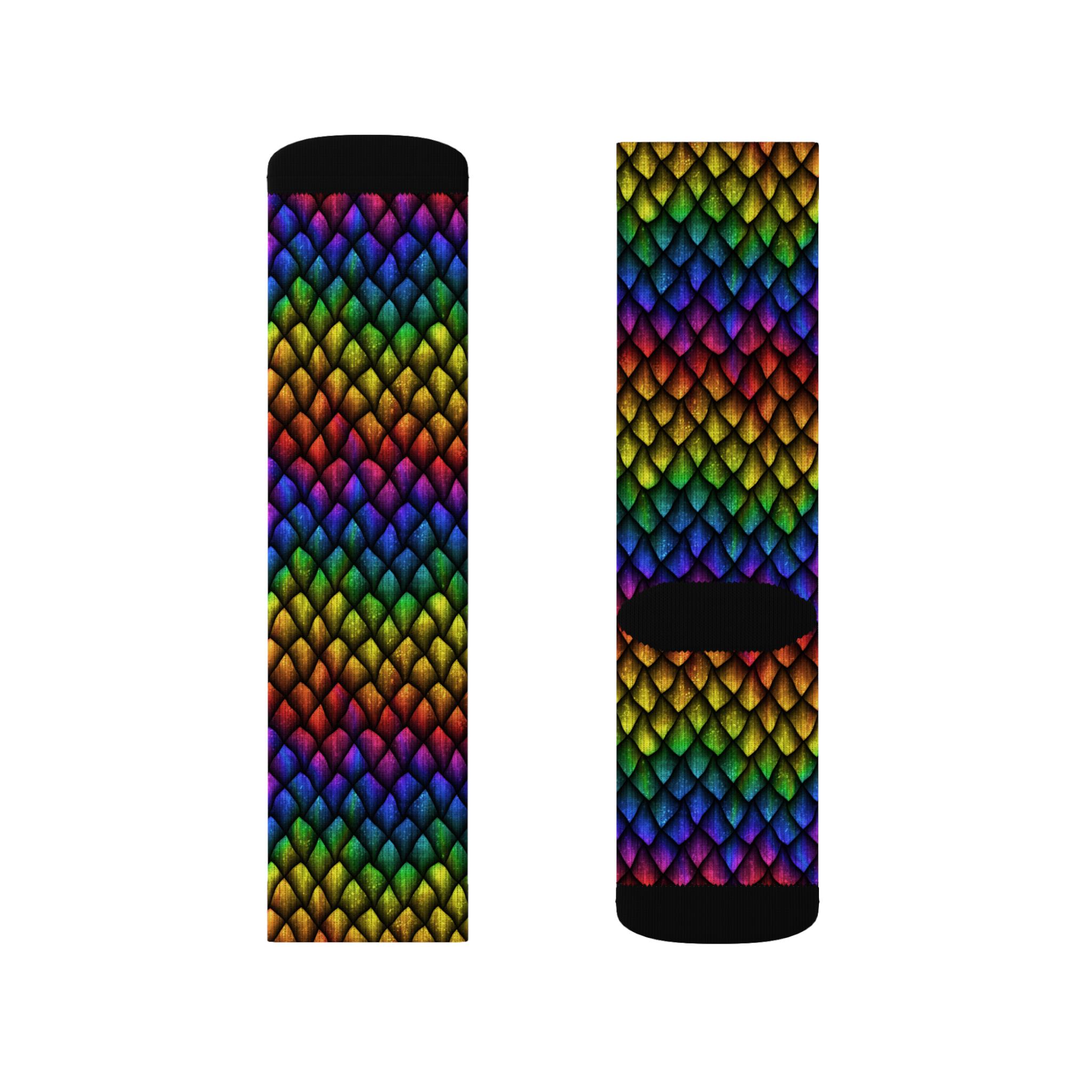 Rainbow Dragon Scales Sublimation Socks - Etsy