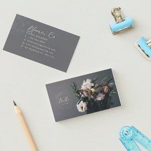 Elegant Florist Business Card Template, Editable Double Sided, Digital ...