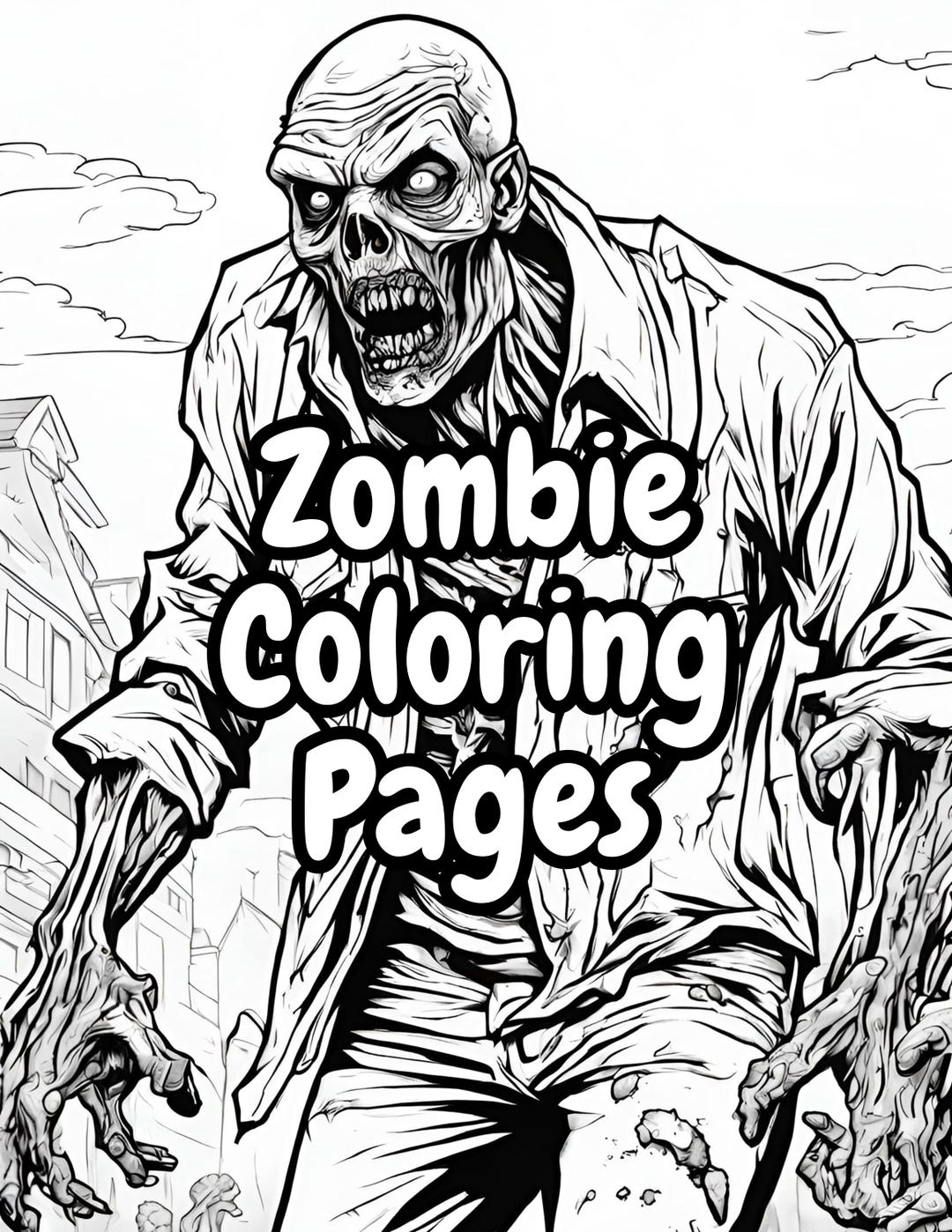 10 Zombie Coloring Book Pages Instant Digital Download Printable - Etsy