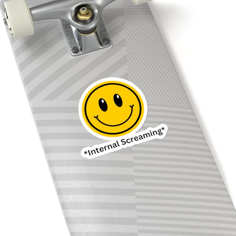 Internal Screaming Smiley Face Kiss-cut Stickers - Etsy