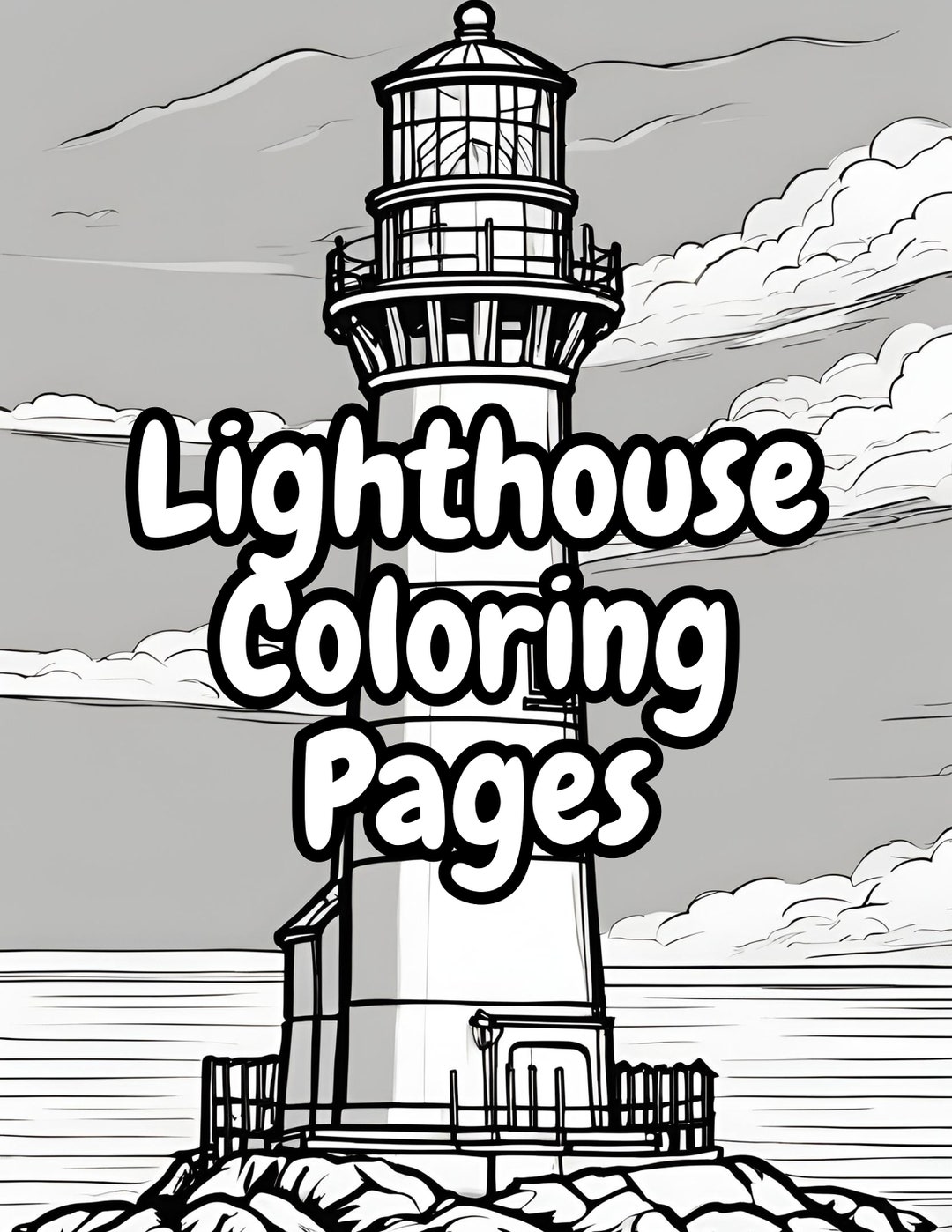 10 Lighthouse Coloring Book Pages Instant Digital Download Printable - Etsy