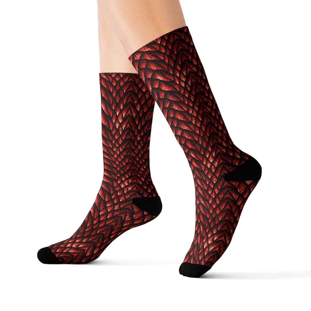 Red Dragon Scales Sublimation Socks - Etsy