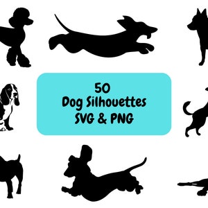 50 Dog Breeds Silhouette PNG & SVG Bundle Graphic Digital Download ...