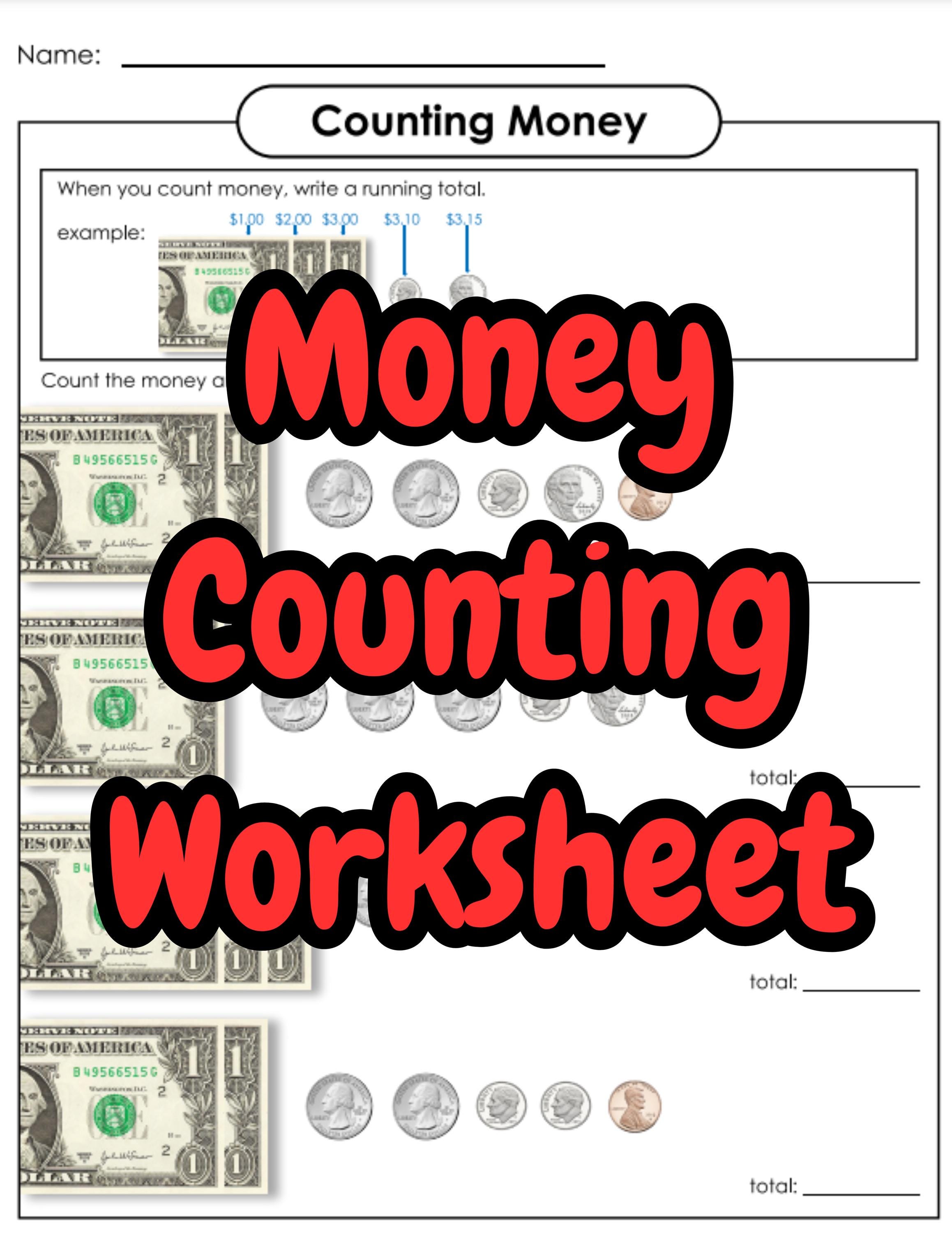 Money Counting Worksheets School Assignments Printable Instant Digital ...