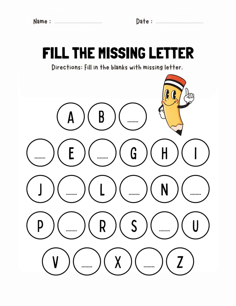 Abc's Alphabet School Assignment Printable Instant Digital Download PDF ...