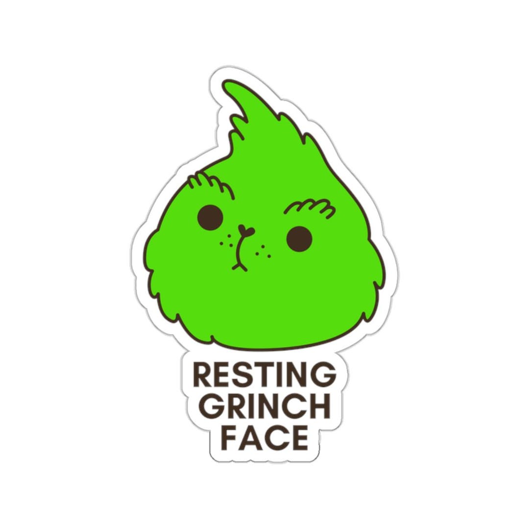 Resting Grinch Face Kiss-cut Stickers - Etsy