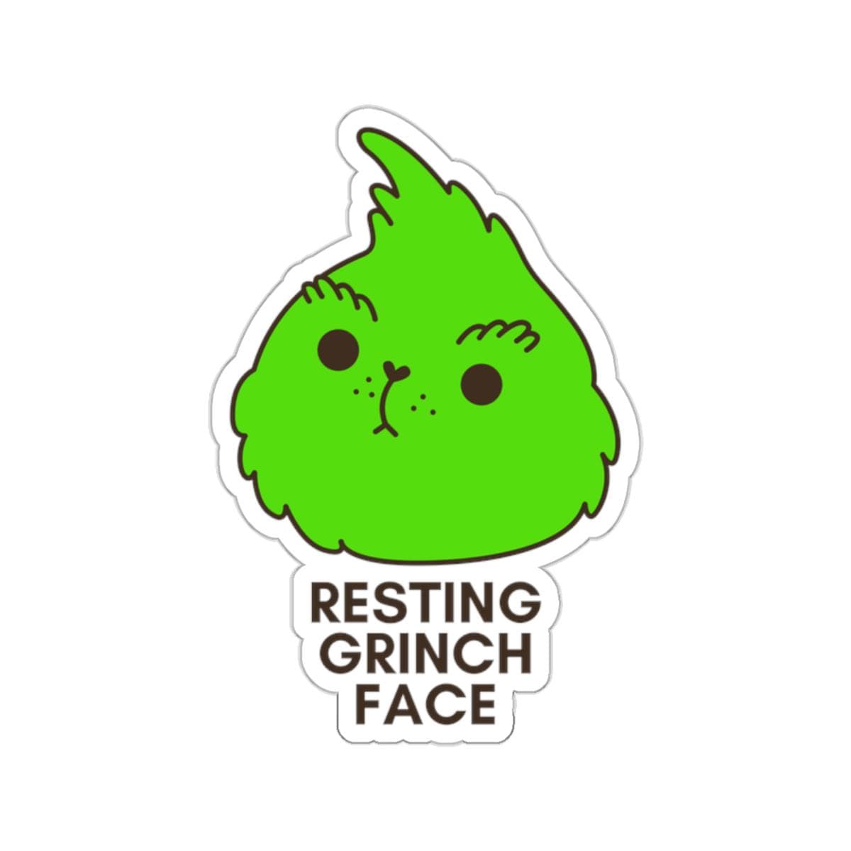 Resting Grinch Face Kiss-cut Stickers - Etsy