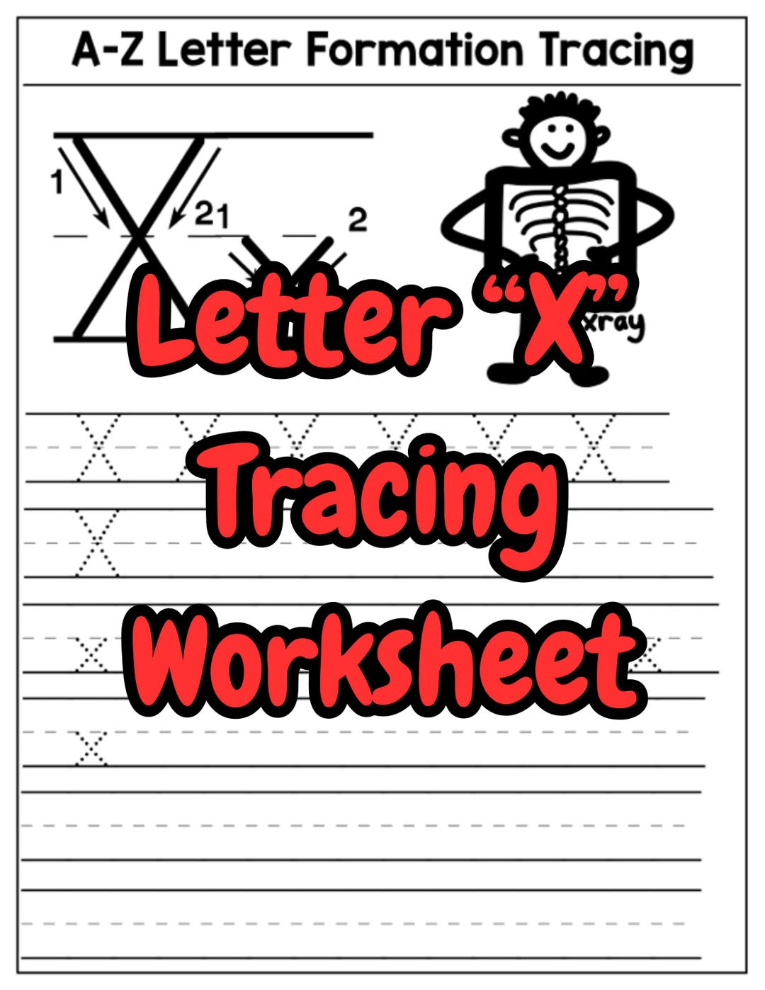X Letter Tracing Handwriting Worksheets School Assignments Printable ...