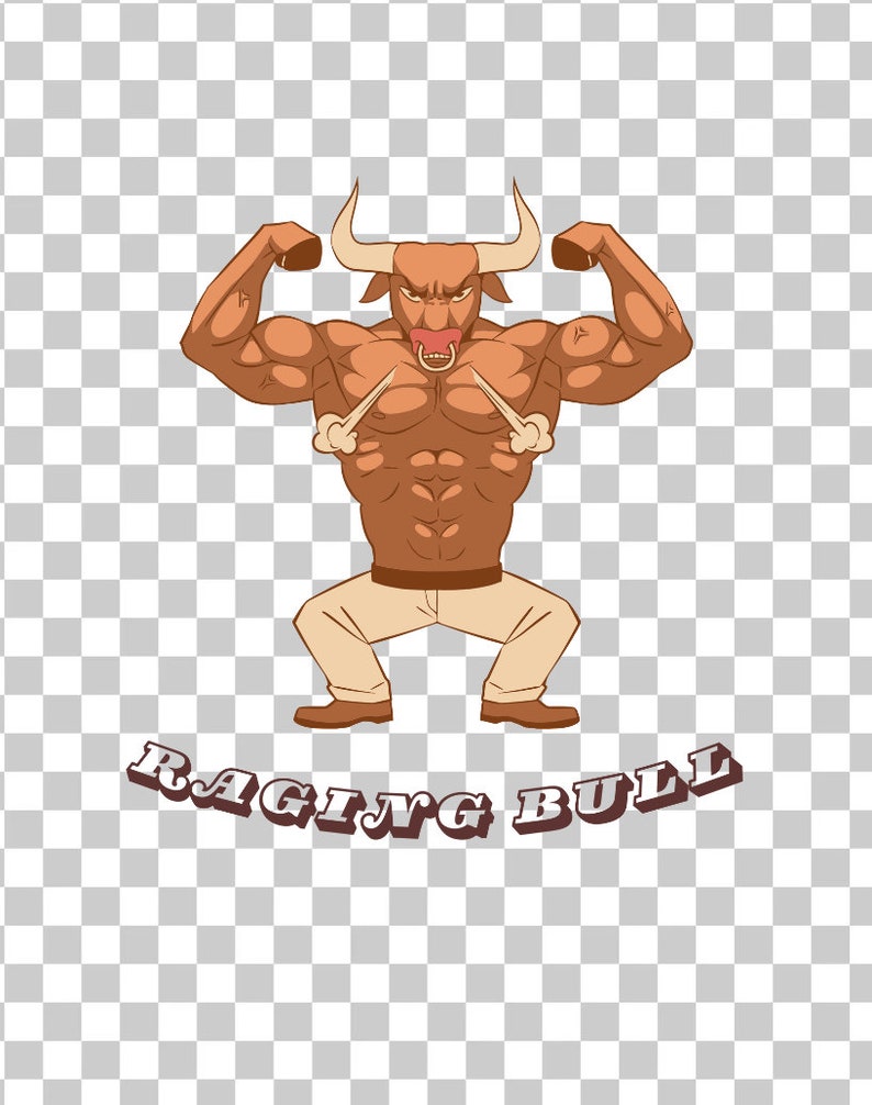 Raging Bull Graphic Digital Download Image, Transparent Background SVG ...