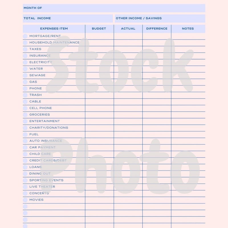 Free Printable Budget Sheets - Etsy UK