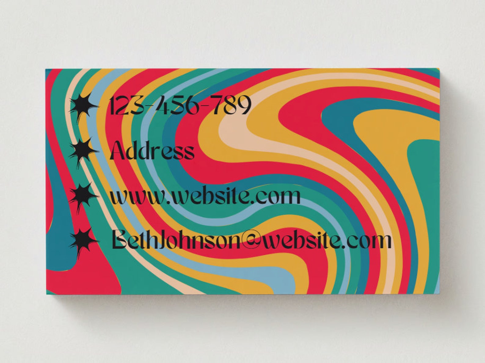Retro Business Card Template, Editable, Double Sided, Digital Download ...