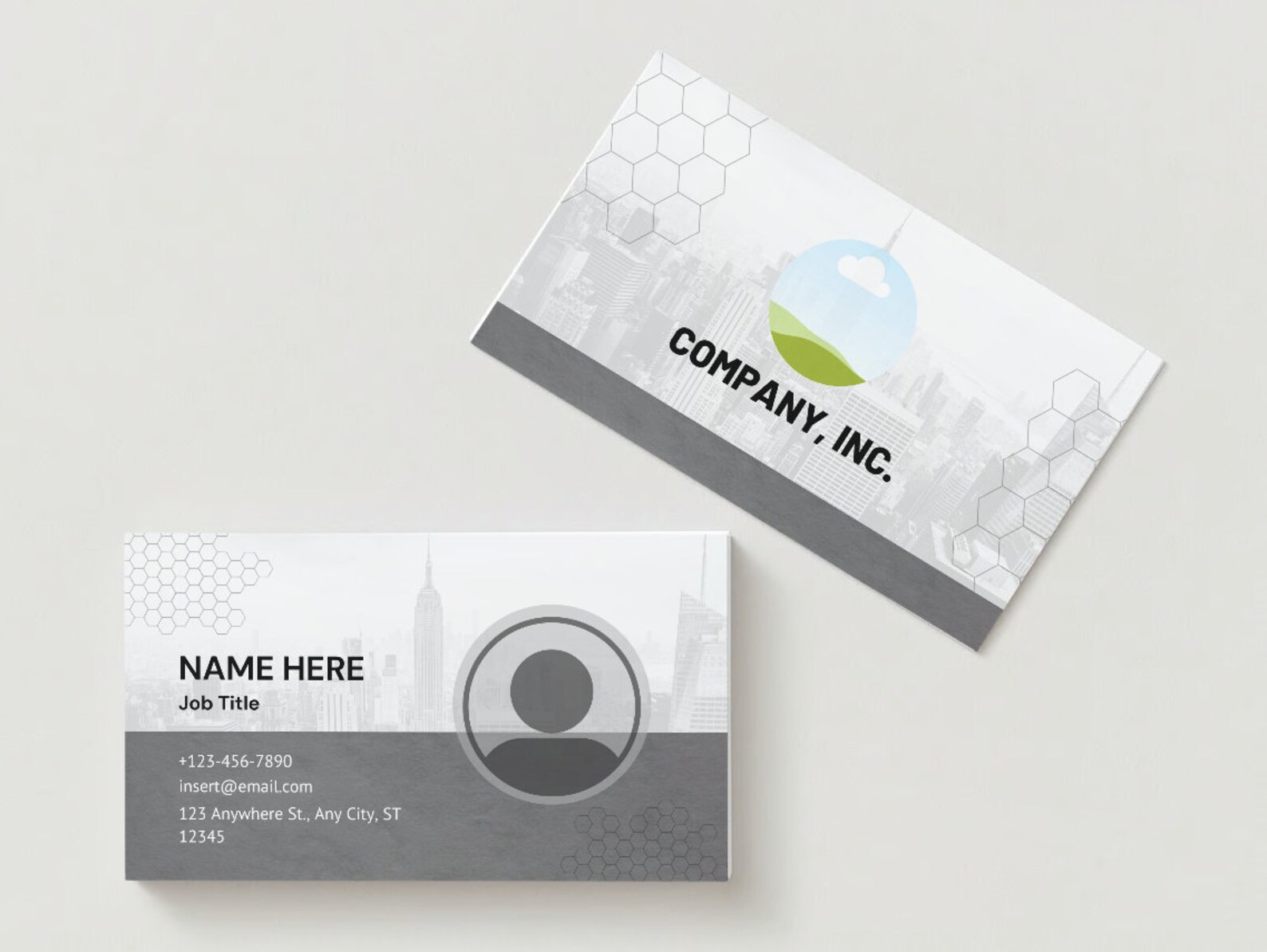 Business Card Template With Photo, Logo, Contact Info, Diy Editable ...
