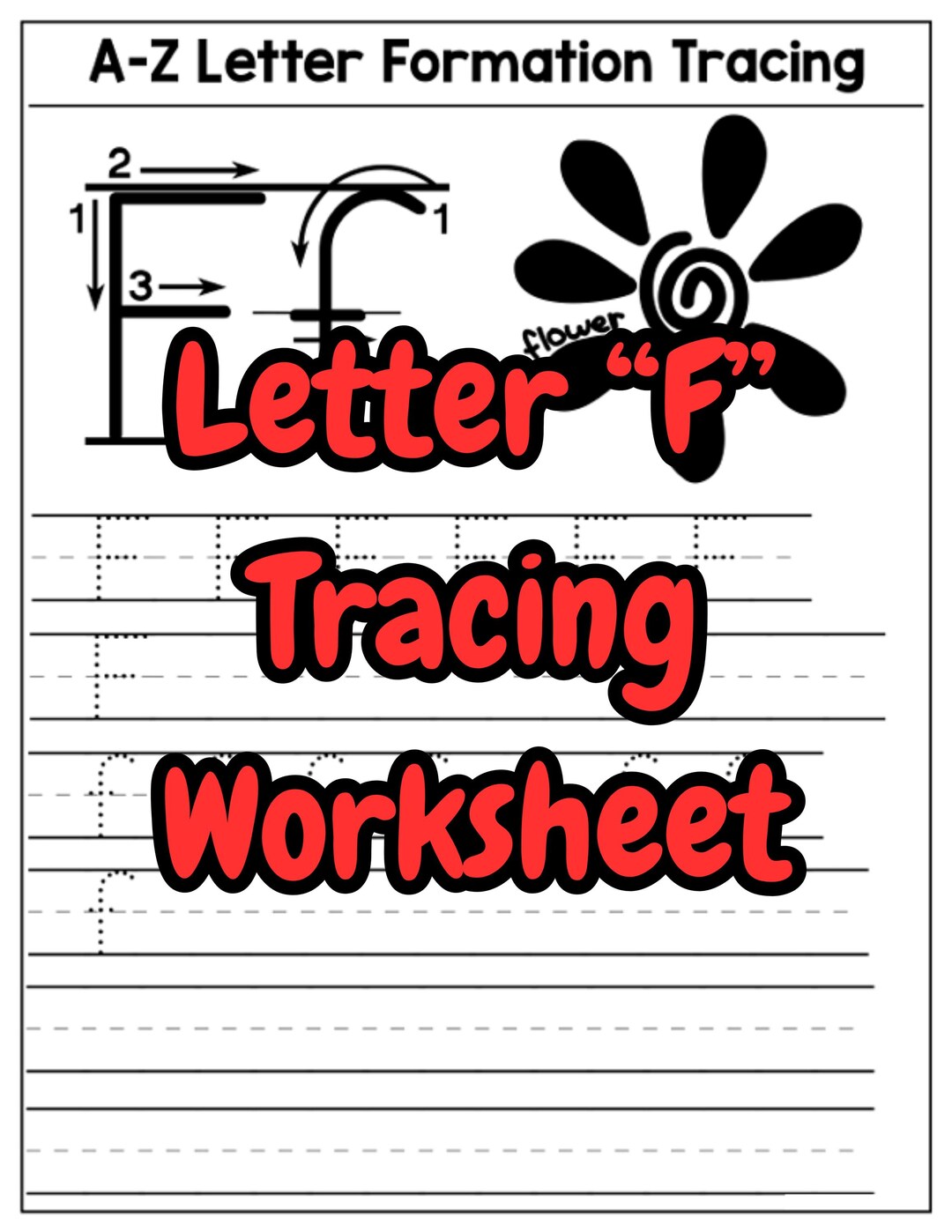 F Letter Tracing Handwriting Worksheets School Assignments Printable ...