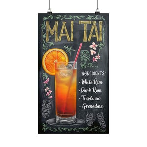 Mai Tai Recipe Poster - Etsy