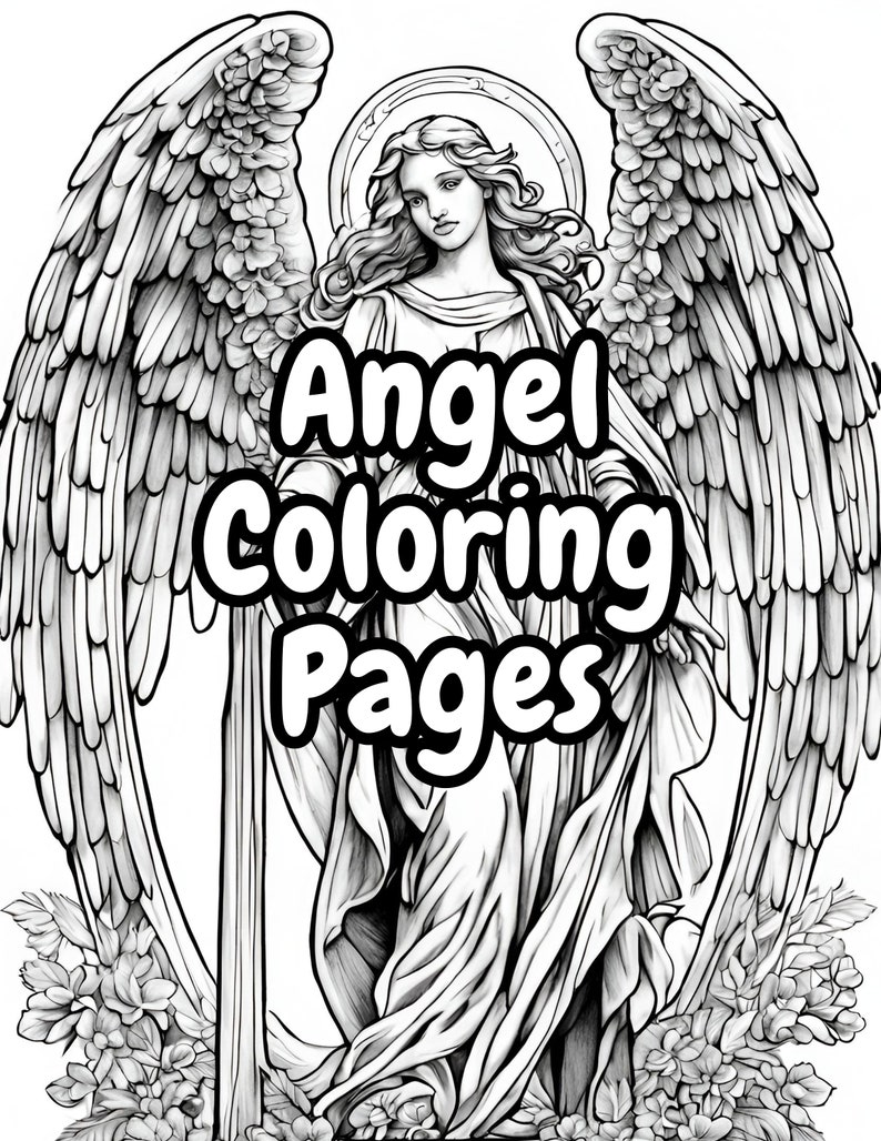 10 Angel Coloring Book Pages Instant Digital Download Printable - Etsy UK