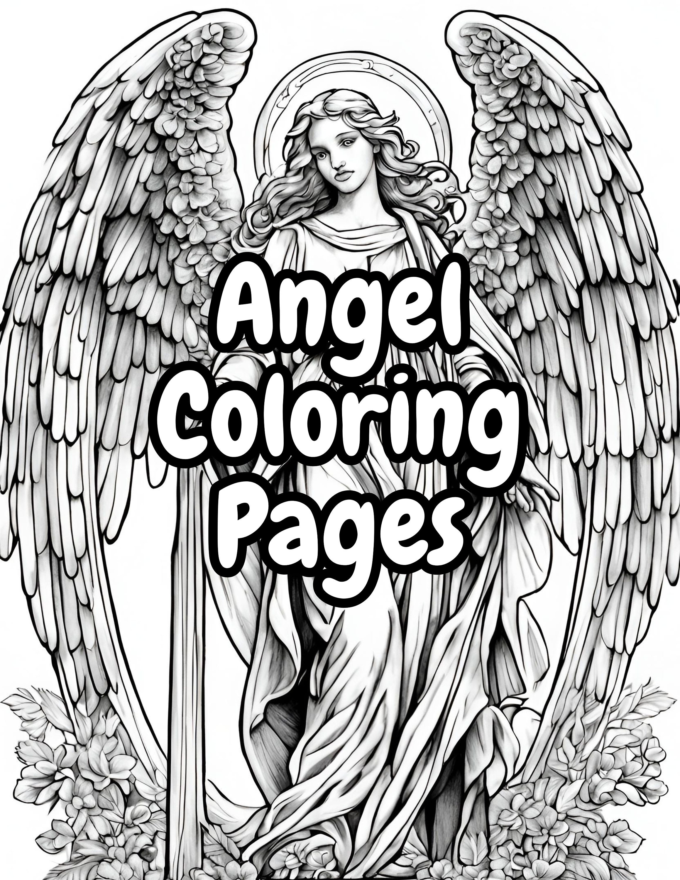 10 Angel Coloring Book Pages Instant Digital Download Printable - Etsy UK