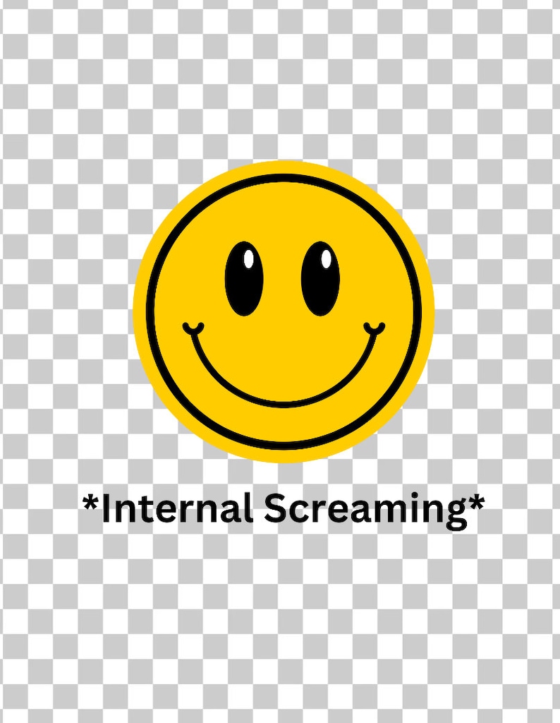 Smiley Face Internal Screaming Graphic Digital Download Image ...