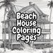 10 Beach House Coloring Book Pages Instant Digital Download Printable ...