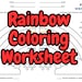 Rainbow Coloring Worksheet School Assignment Printable Instant Digital ...