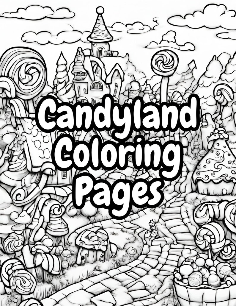 10 Candyland Coloring Book Pages Instant Digital Download Printable - Etsy