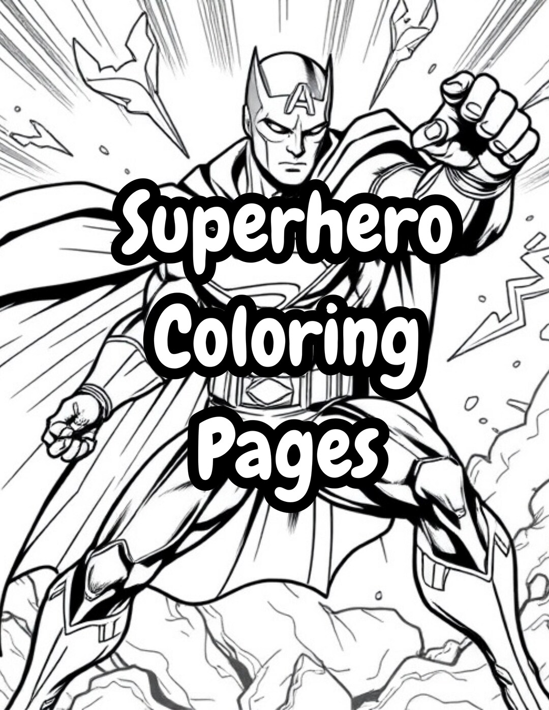 10 Superhero Kids Coloring Book Pages Instant Digital Download ...