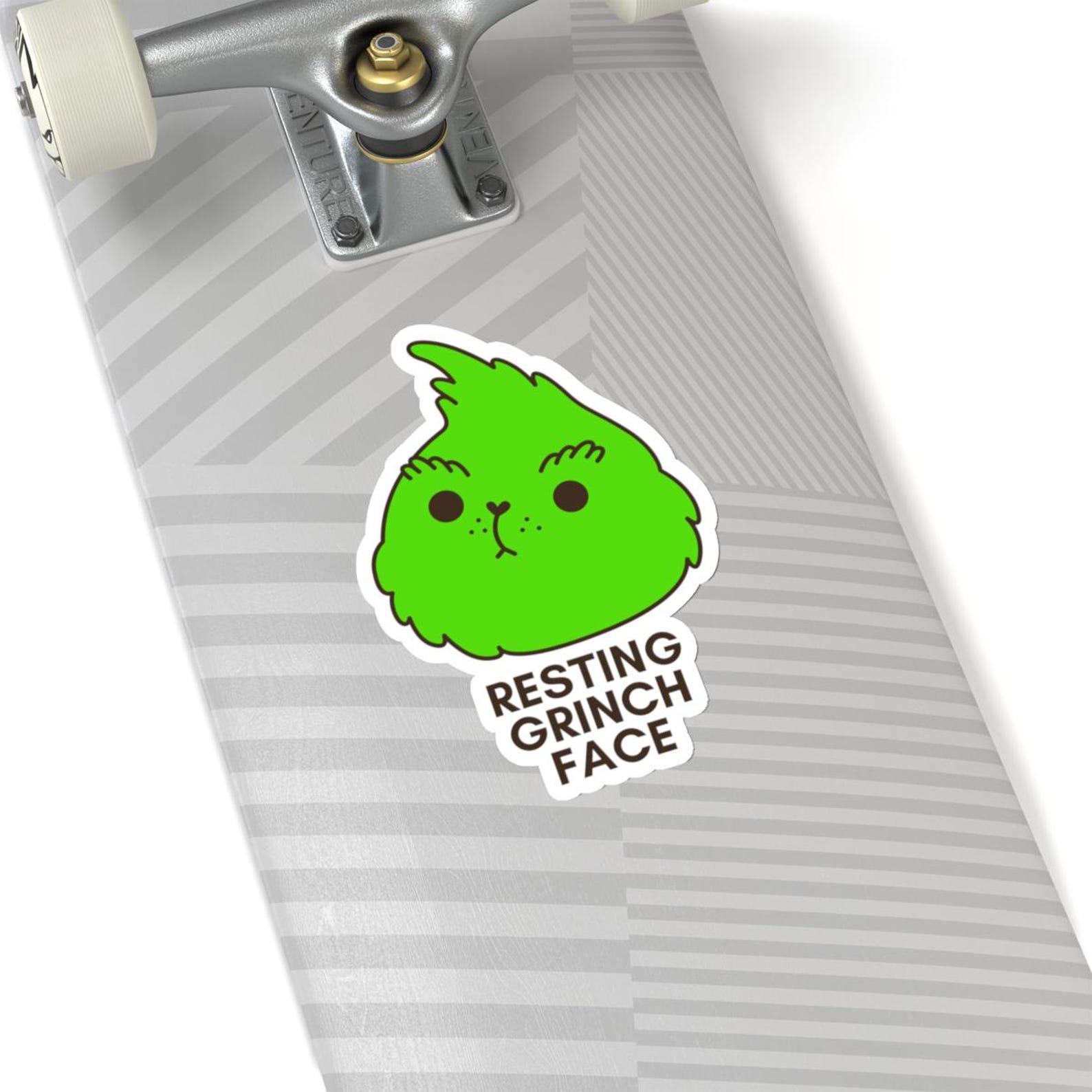 Resting Grinch Face Kiss-cut Stickers - Etsy