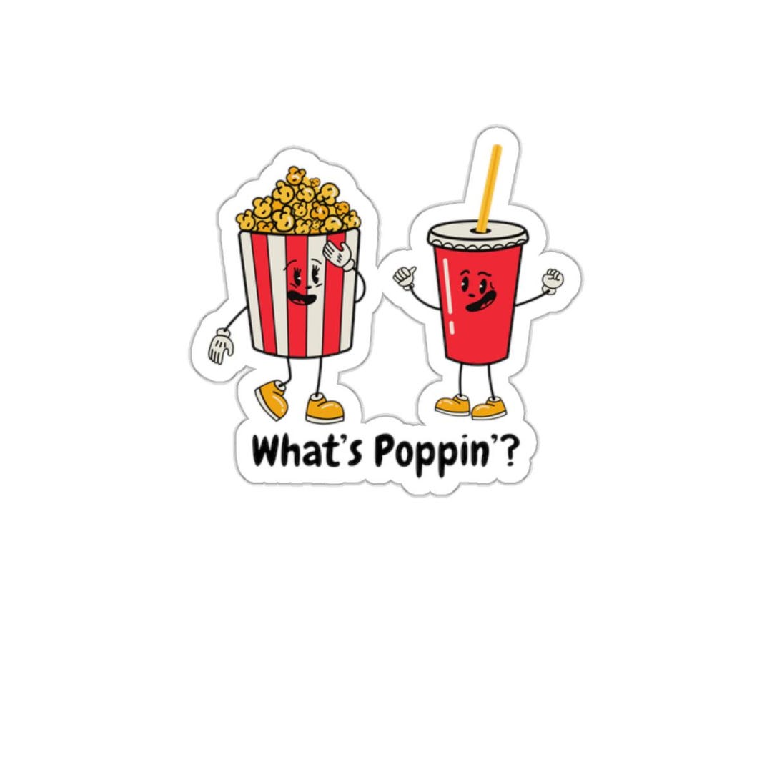 What's Poppin'? Retro Popcorn Pop Kiss-cut Stickers - Etsy