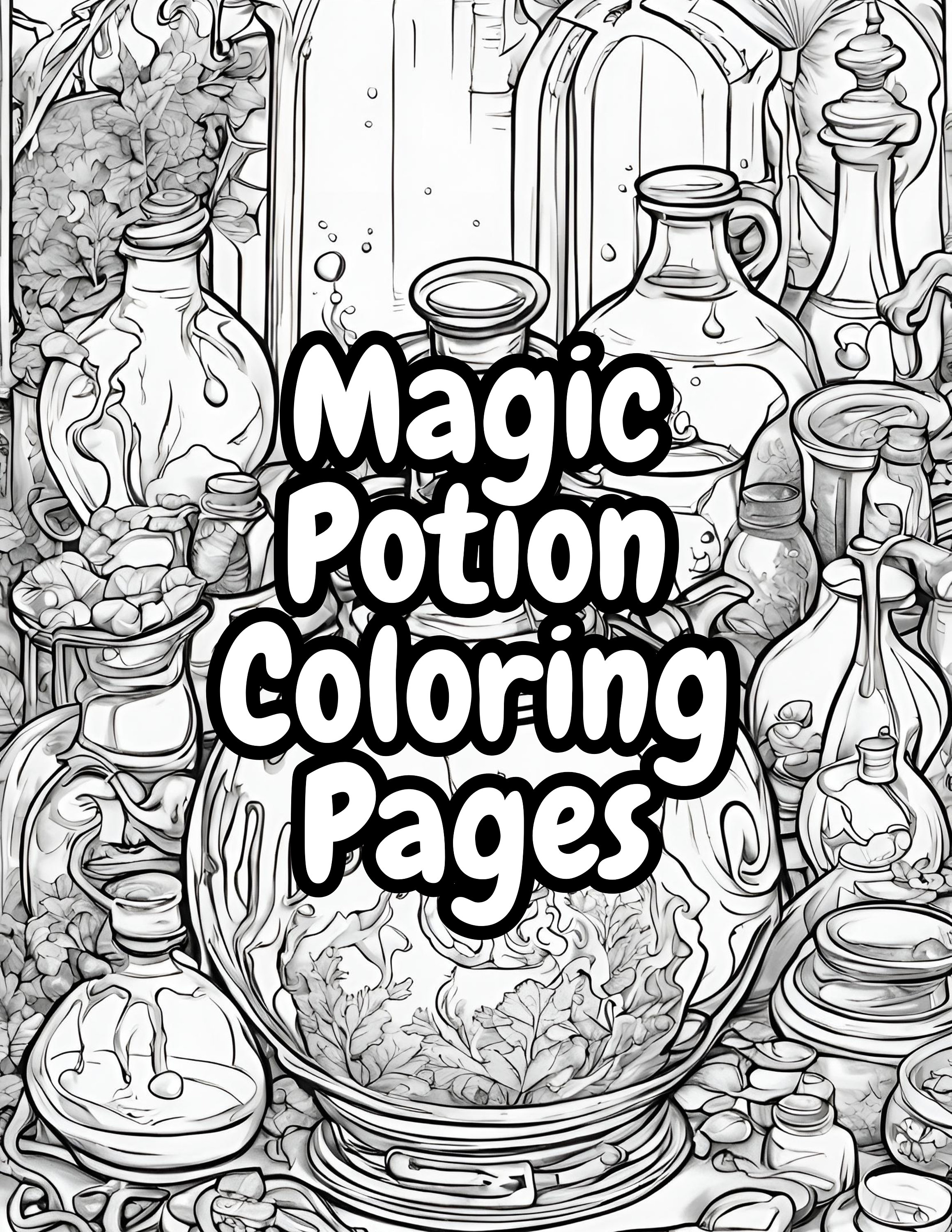 10 Magic Potion Coloring Book Pages Instant Digital Download Printable ...