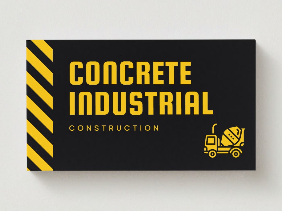 Construction Business Card Template, Editable, Double Sided Digital ...